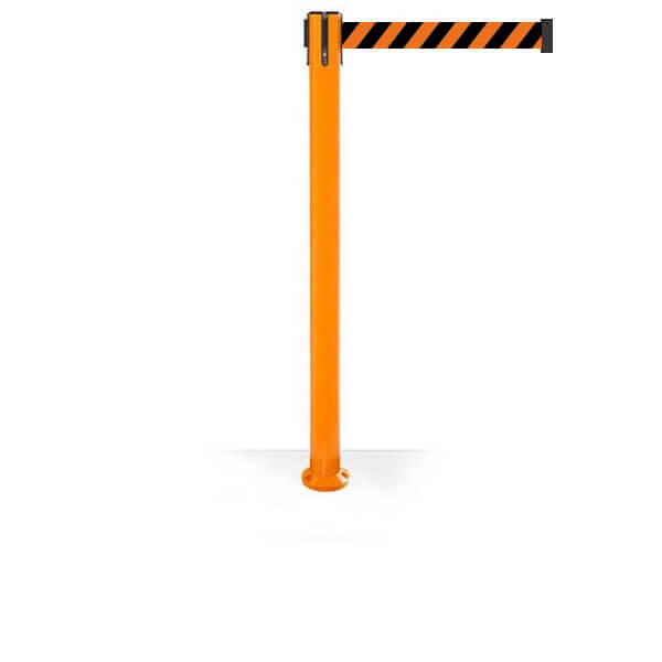 Safety Retractable Belt Barrier - Fixed Mounting - 11ft Belt