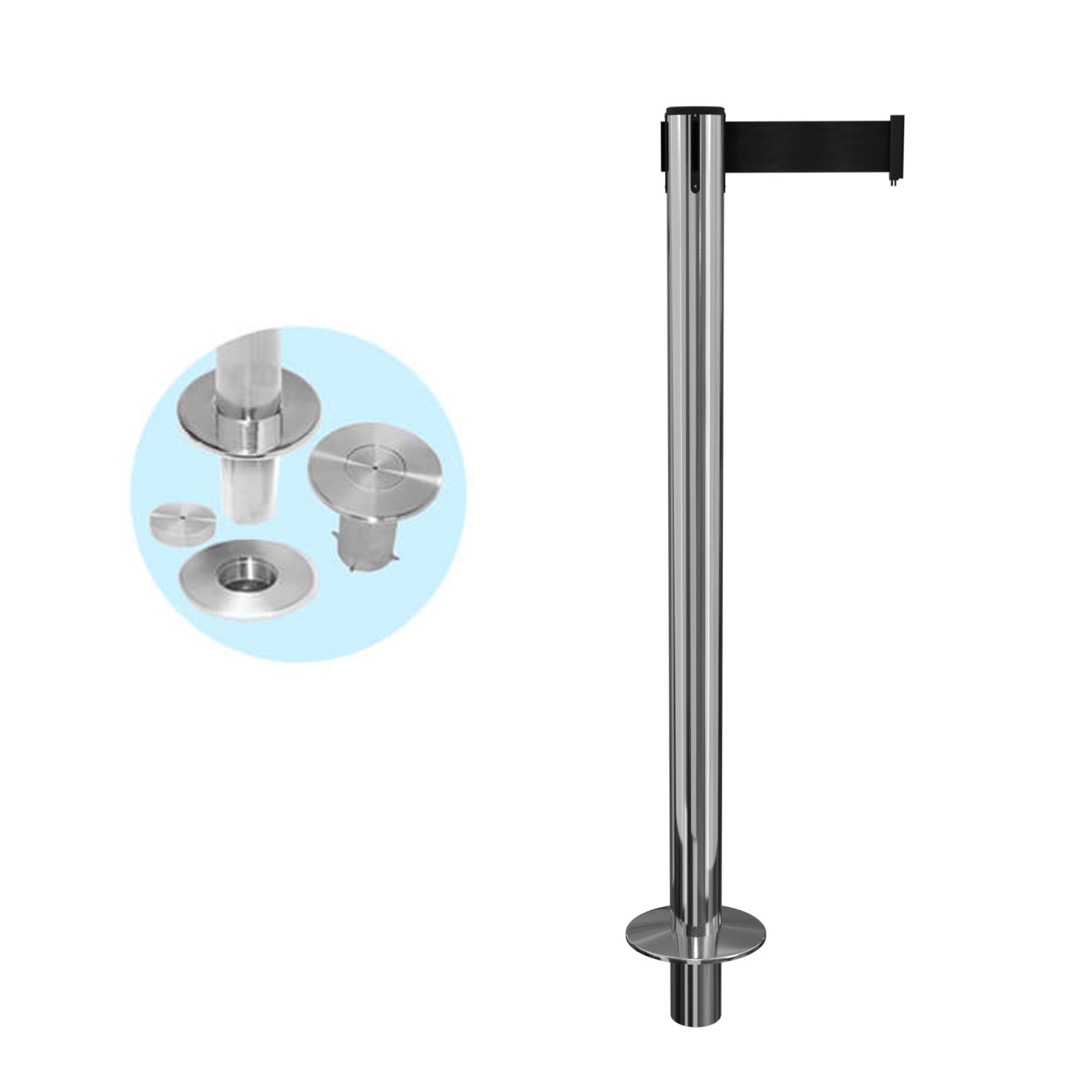 Removable Retractable Belt Barrier | Removable Base Stanchions