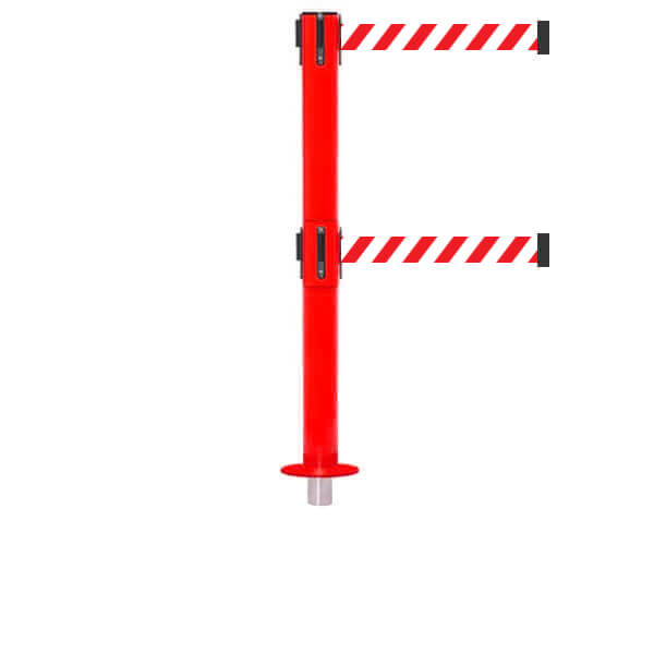 Removable Safety Retractable Belt Barrier - Heavy Duty - Twin 16ft Belts