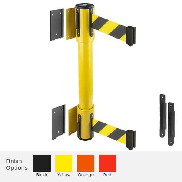 Removable Twin Wall Mounted Retractable Belt | Wall Unit 7.5ft to 10ft Belt