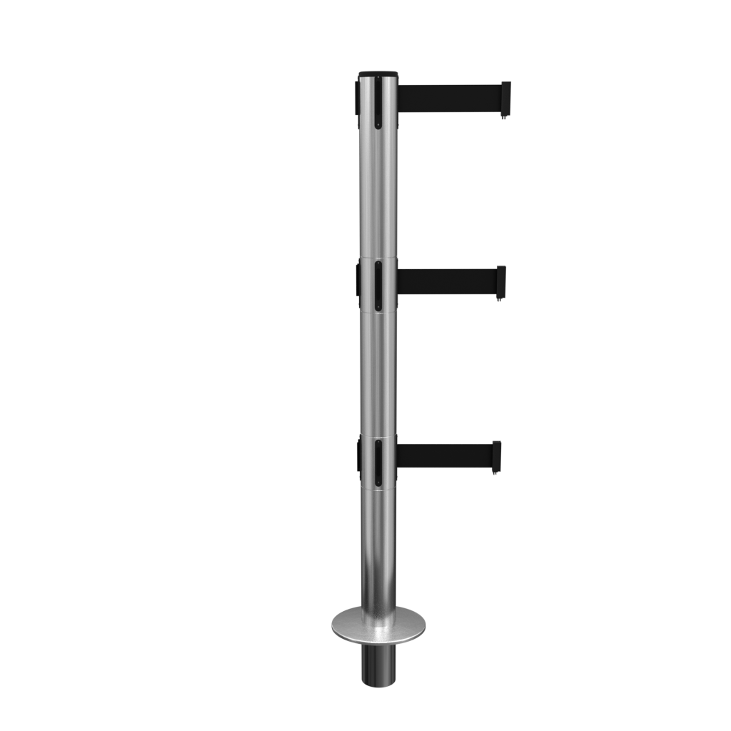 Removable Retractable Belt Barrier | Triple Belt Removable Stanchion