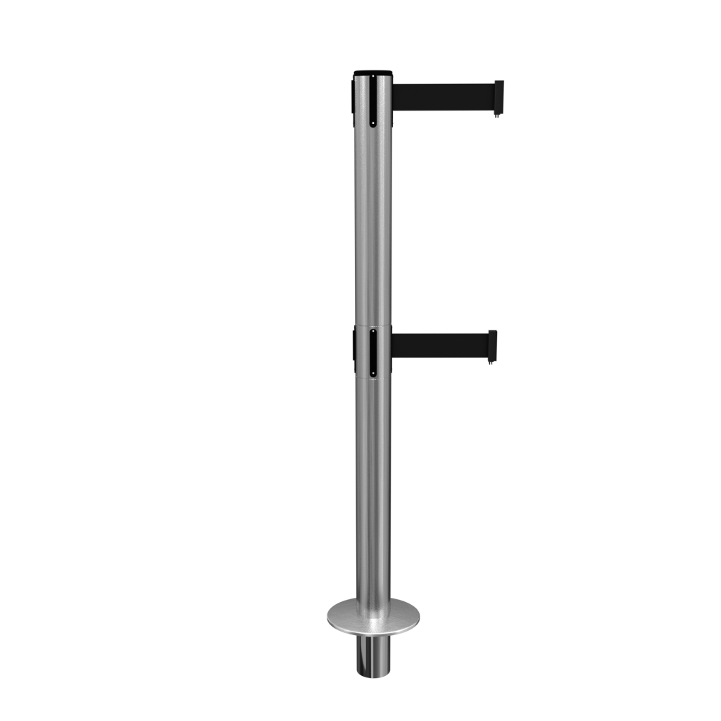 Removable Retractable Belt Barrier | Twin Belt Removable Stanchion