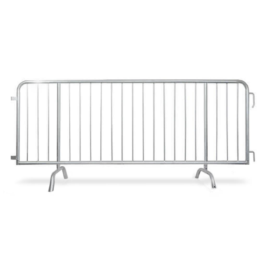 Crowd Barrier With Bridge Feet | 8.5ft Steel Barricade
