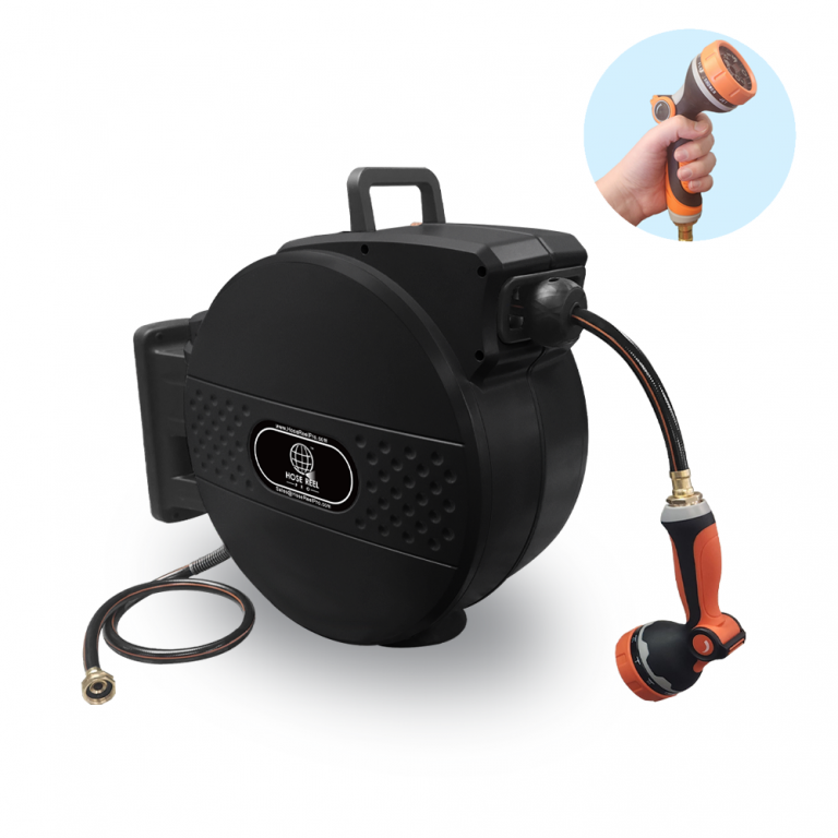 100ft garden hose | Black | Premium Retractable Hose